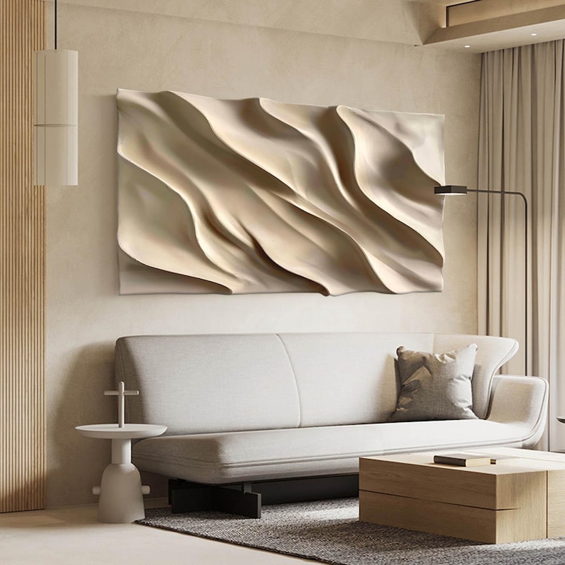 Beige Sculptured Art Beige Wood Carving Wall Art Art Sculpture Textured ...