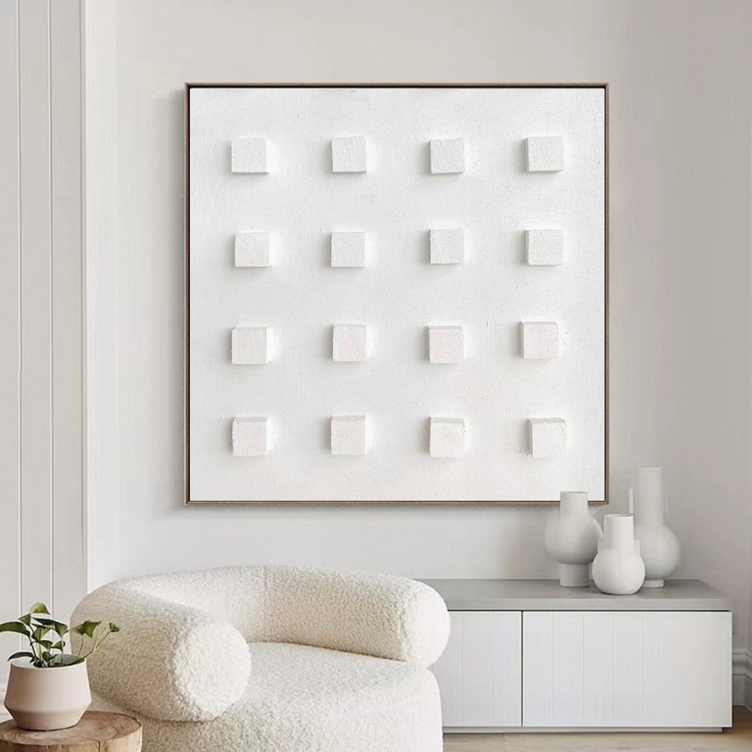 White Plaster Wall Art White 3D Abstract Painting White 3D - Etsy