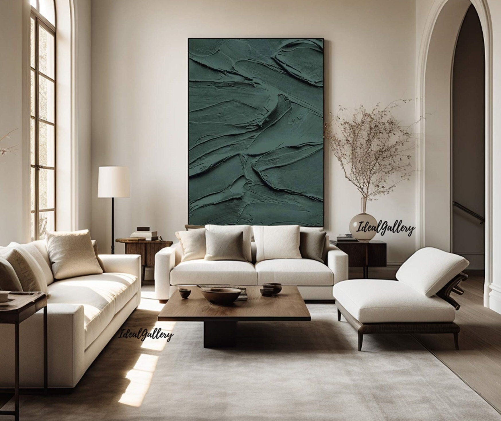 Large Green Wall Decor Large Green Wall Art Large Green Textured Wall ...
