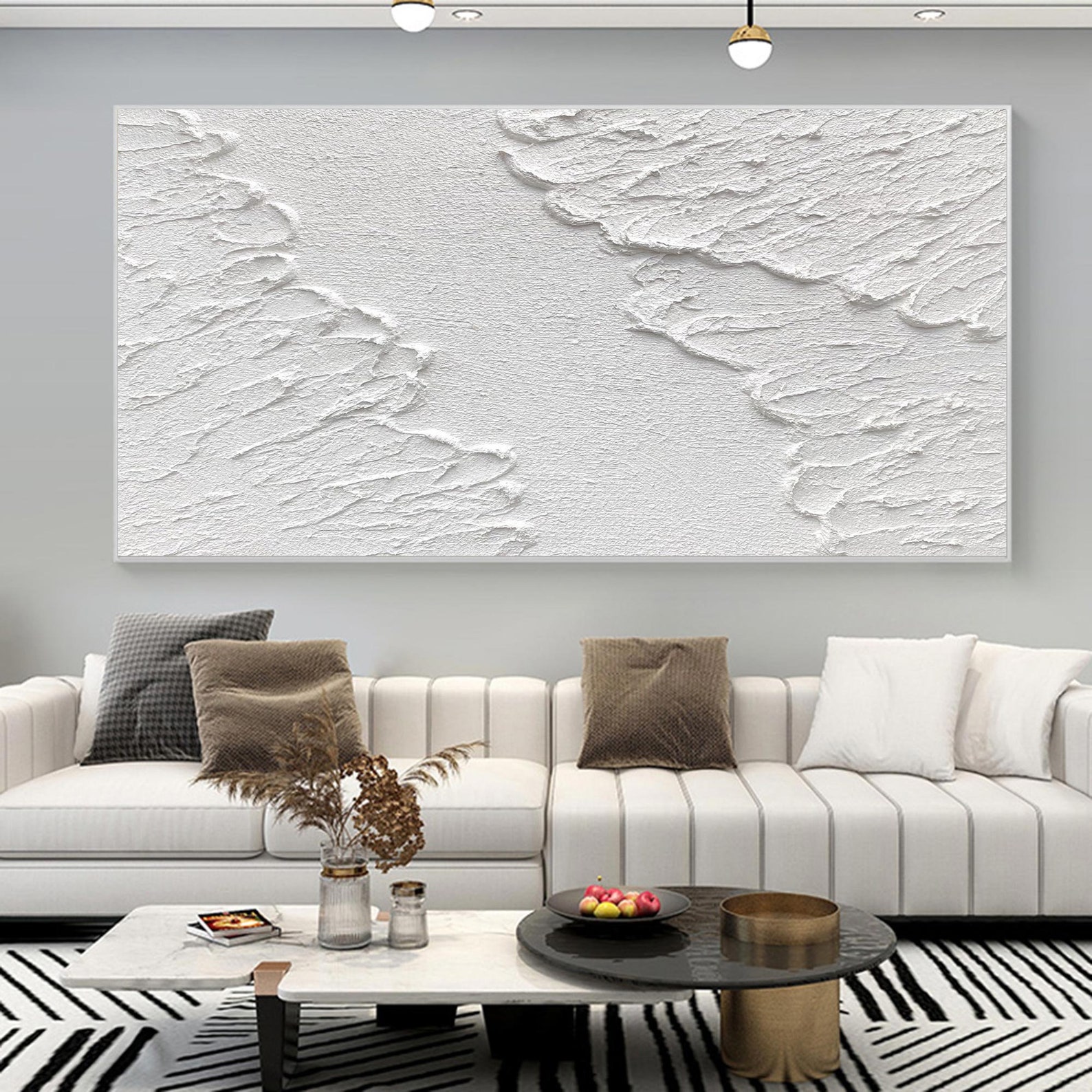 White Textured Wall Art White Abstract Art Painting White Wall - Etsy