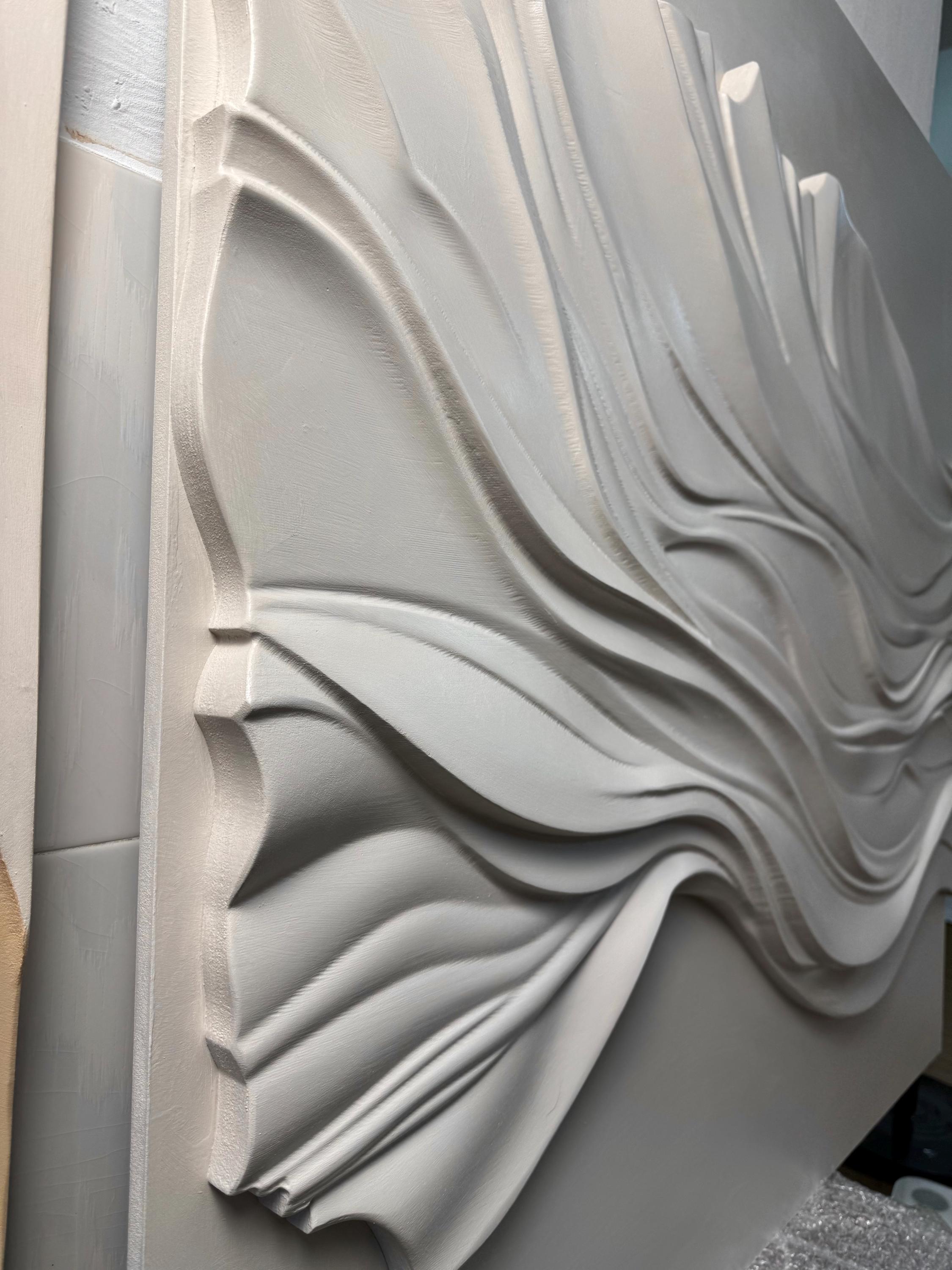 Hand-painted Wood Carving Wall Art: Abstract 3D Textured Sculpture - Etsy