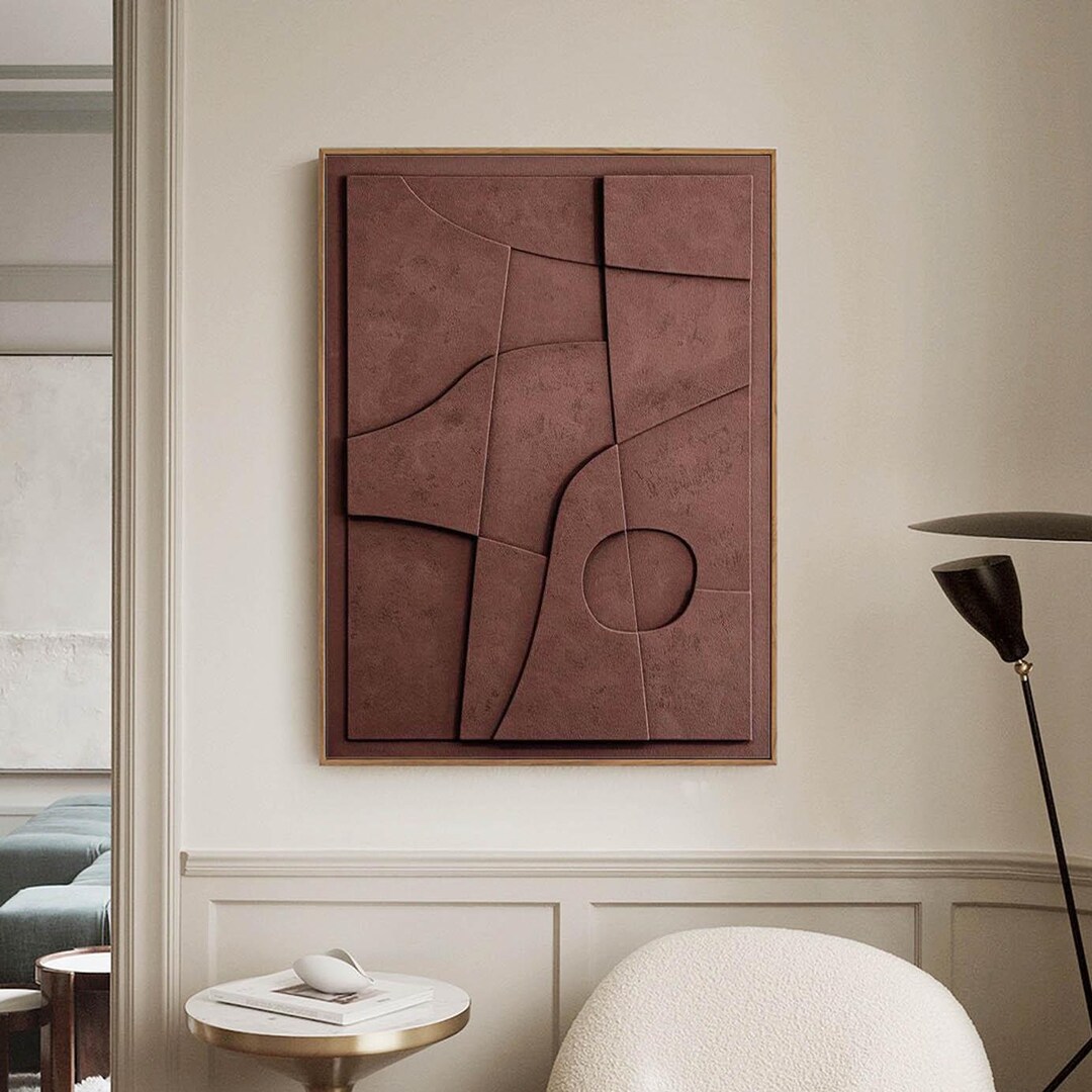 Brown 3D Textured Wall Art, Sculptured Wood Carving Painting - Etsy