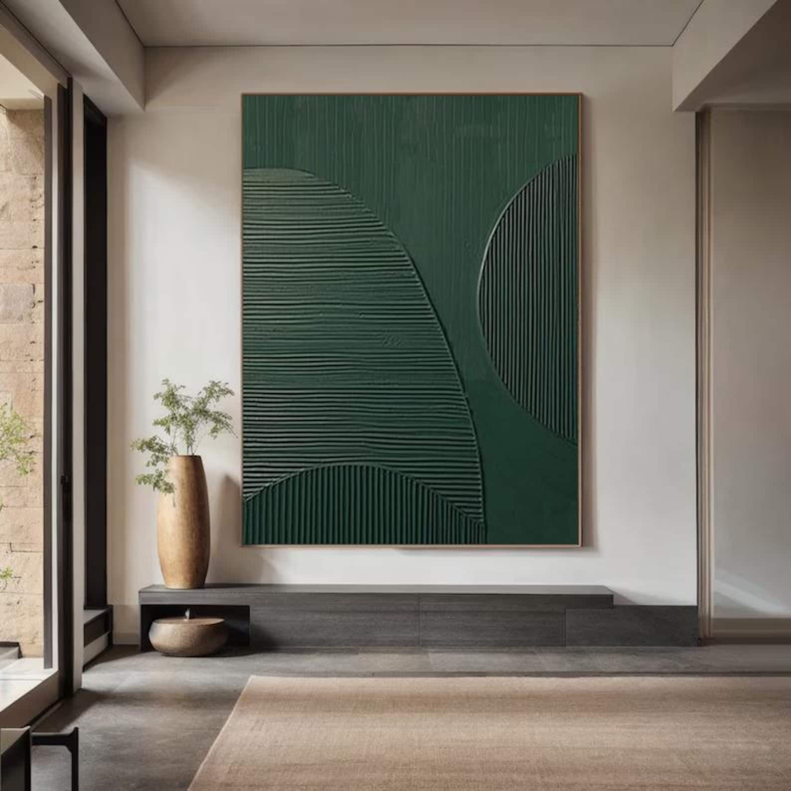 Large Green Wall Decor Large Green Wall Art Large Green Textured Wall ...