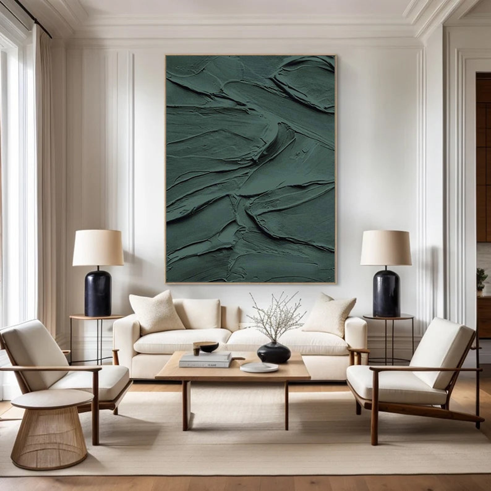 Large Green Wall Decor Large Green Wall Art Large Green Textured Wall ...