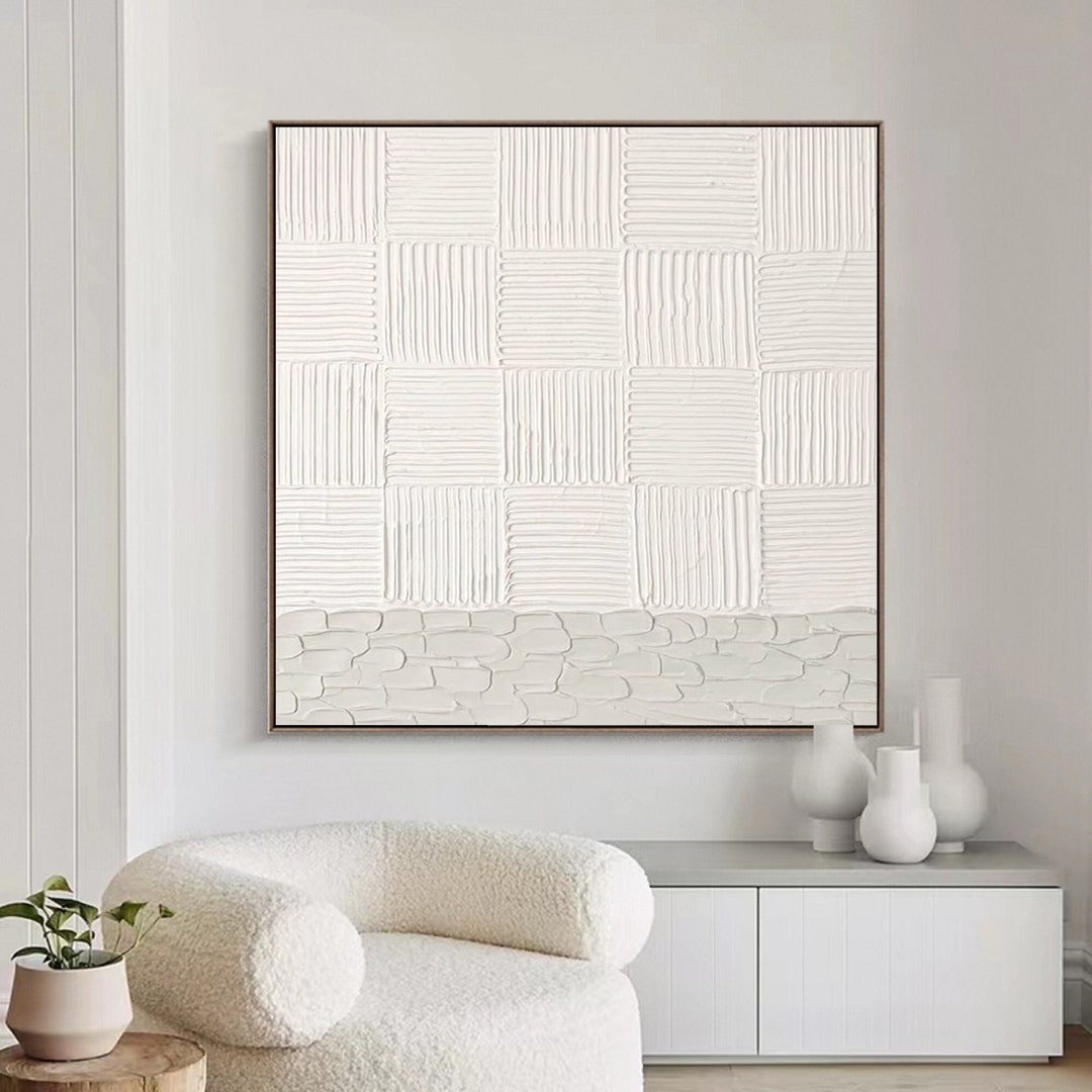 White Textured Wall Art White Abstract Art Painting White Wall - Etsy