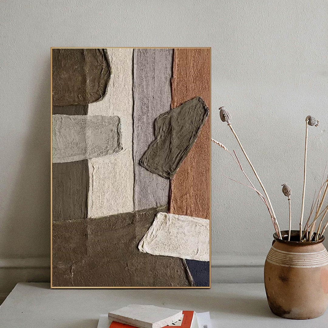 Large Brown Canvas Wall Art Brown 3D Textured Wall Art Canvas ...