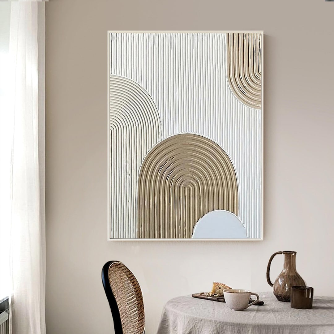 Beige Arch Plaster Painting Beige Arch Wall Art Pure Beige - Etsy