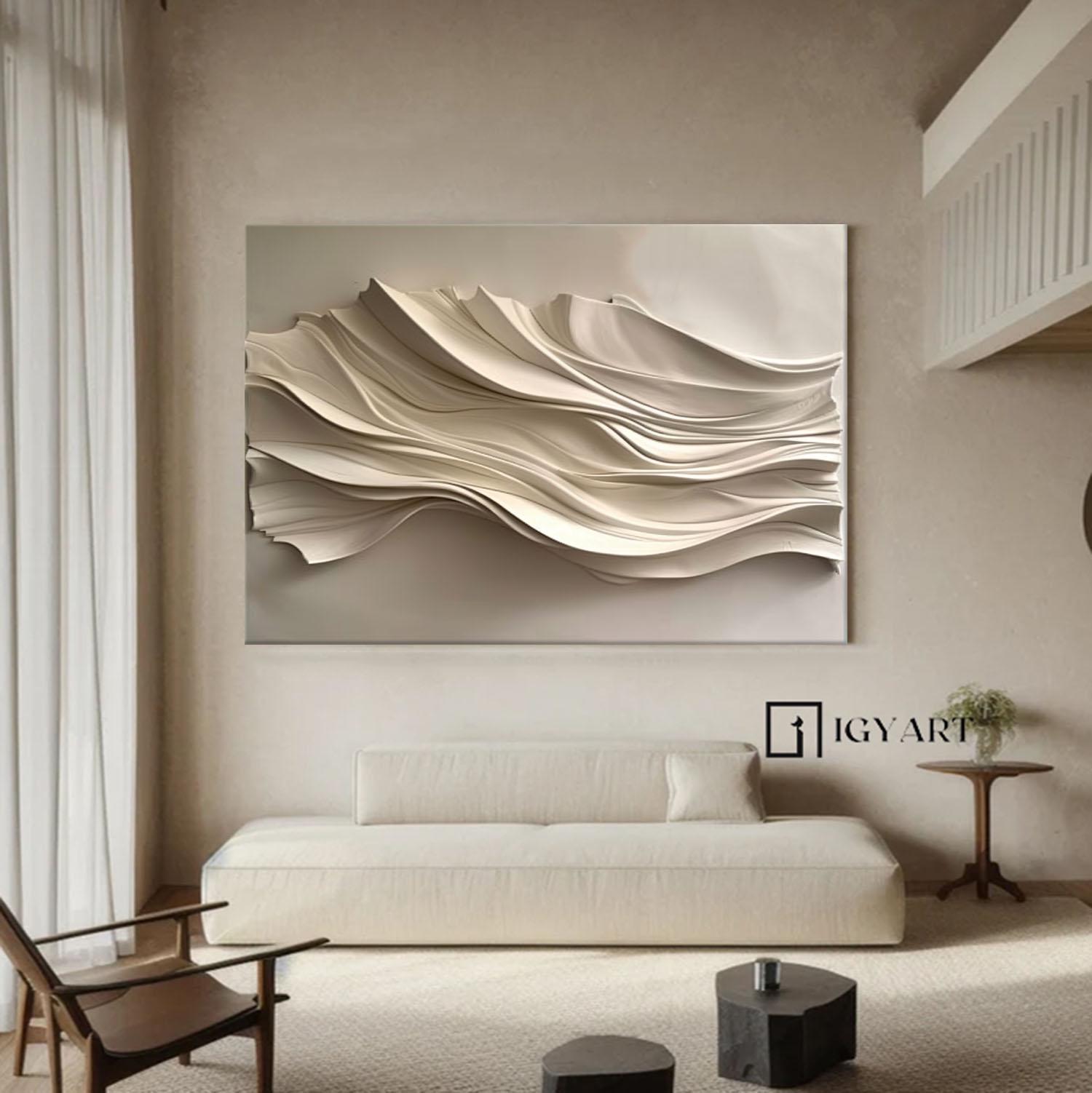 Hand-painted Wood Carving Wall Art: Abstract 3D Textured Sculpture - Etsy