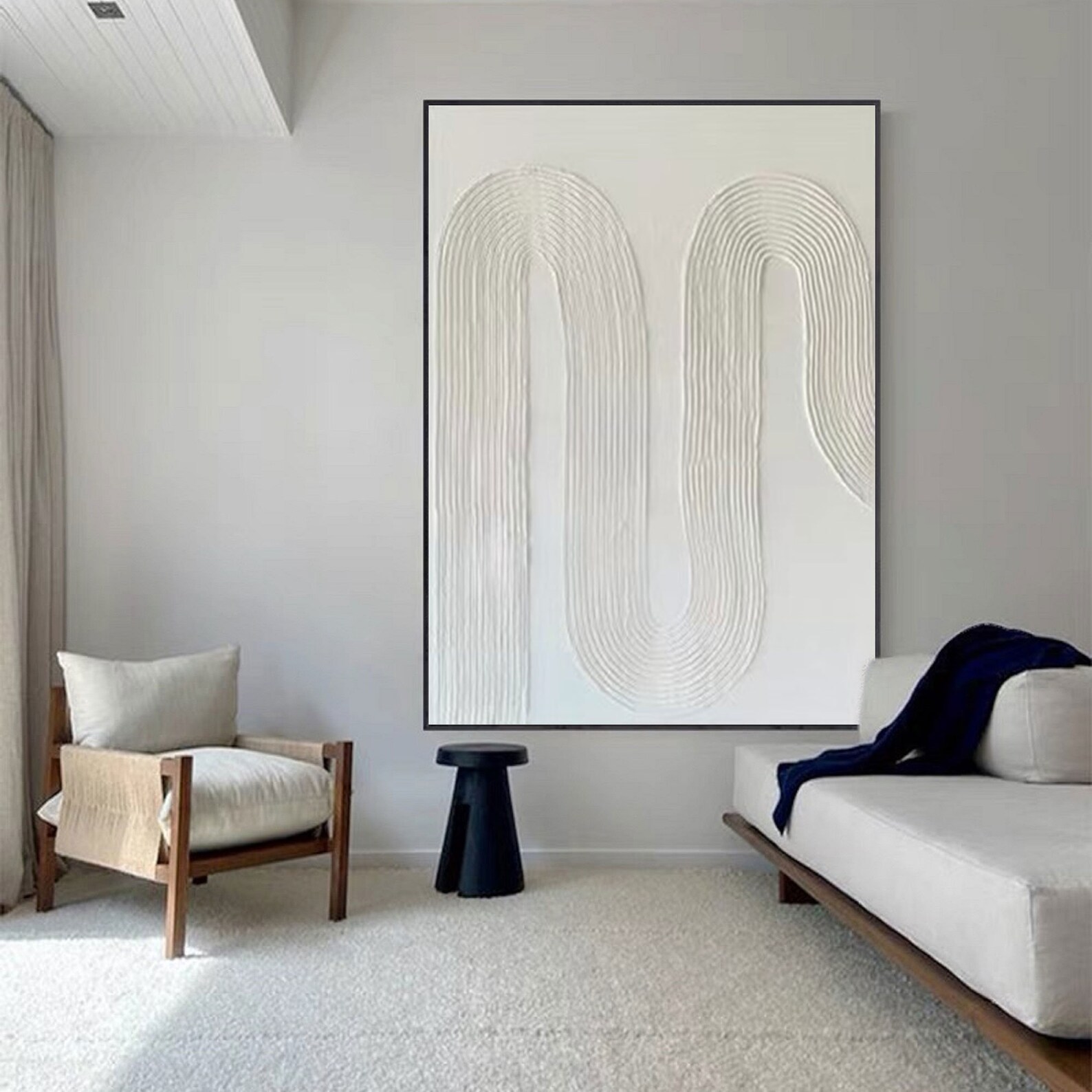 White Textured Wall Art Large White Abstract Painting White - Etsy