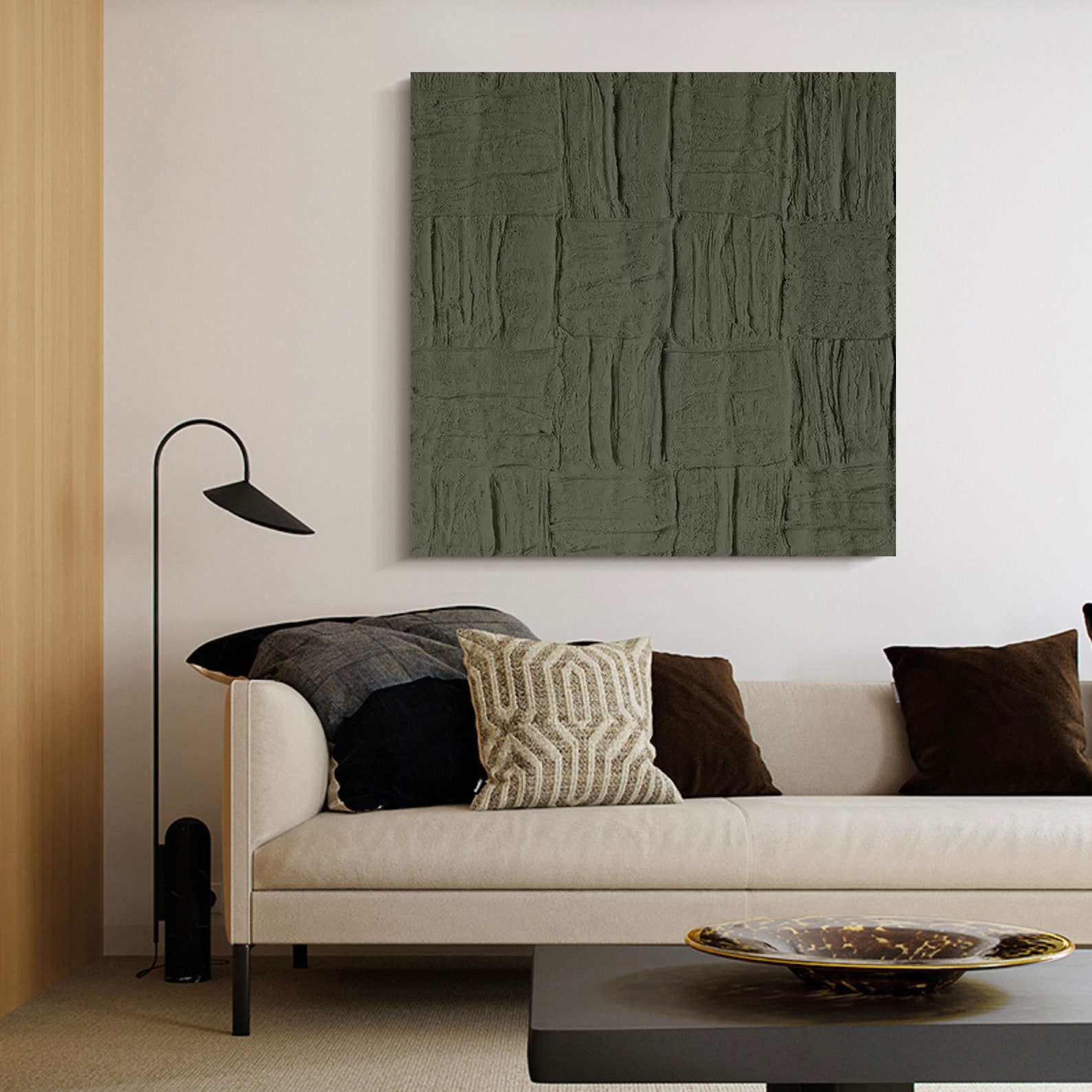 Olive Green Painting Green Canvas Art Green Minimalism Painting Green ...