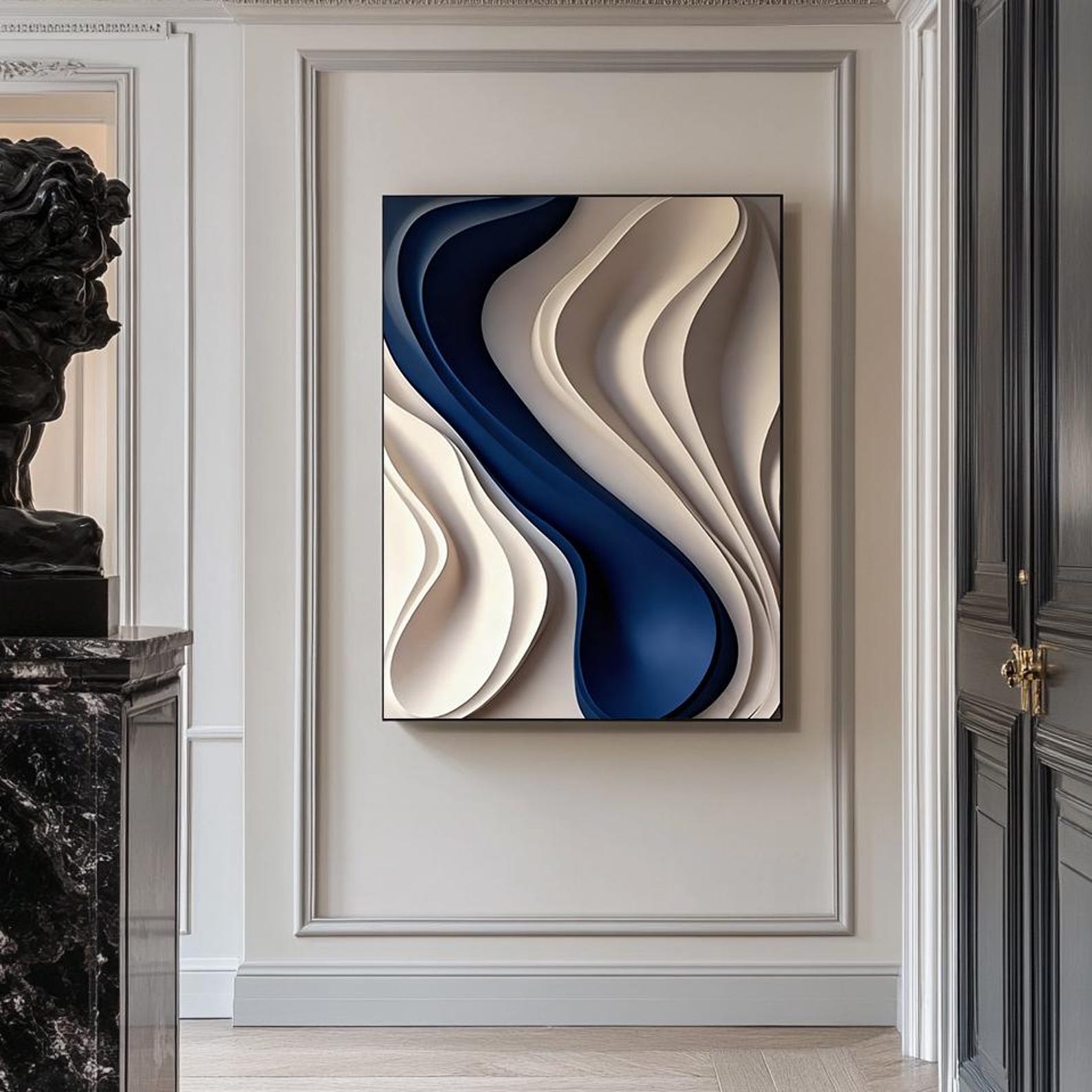 Hand-painted Wood Carving Wall Art: Abstract 3D Textured Sculpture - Etsy