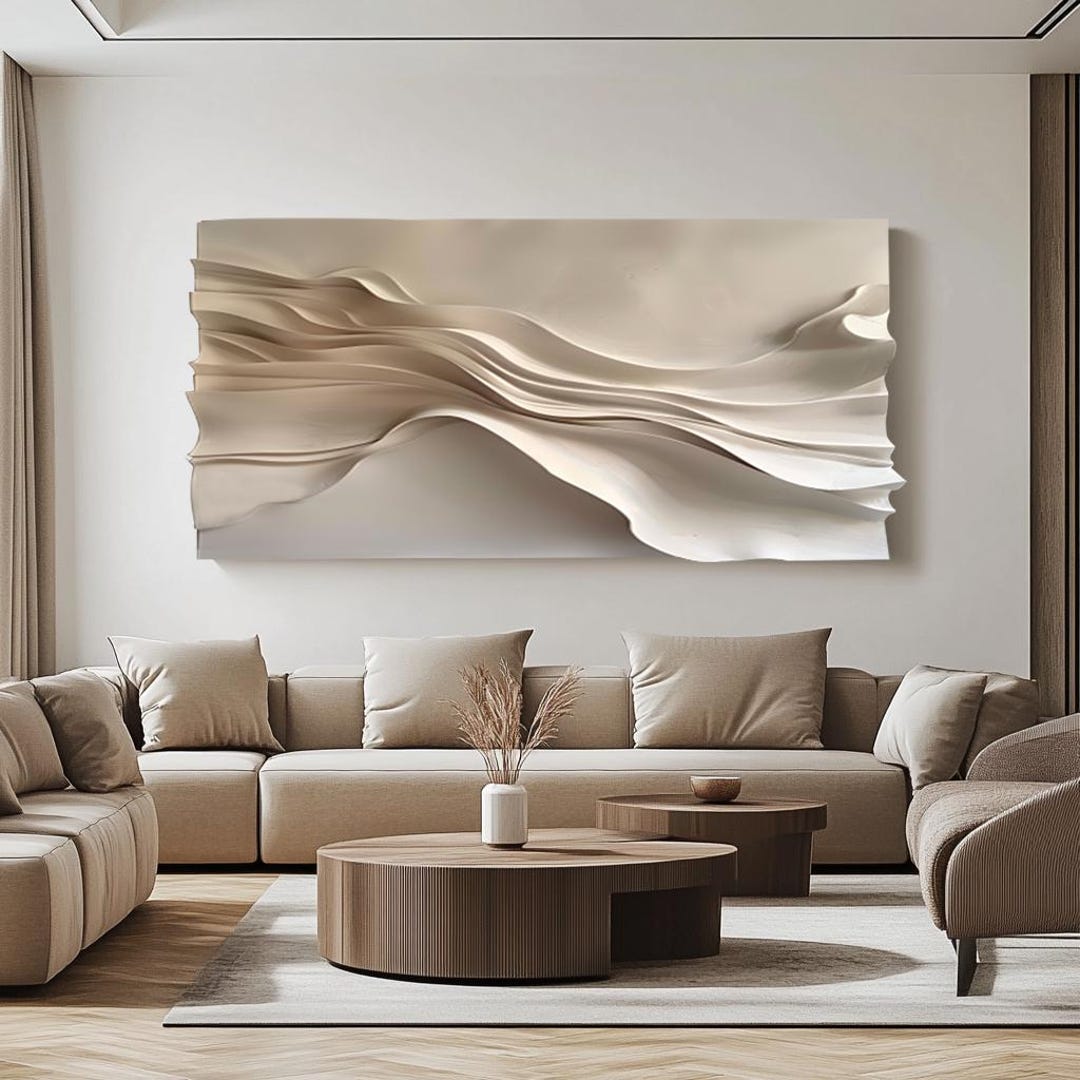 Textured Wood Carving Wall Art: Abstract 3D Sculpture Painting - Etsy