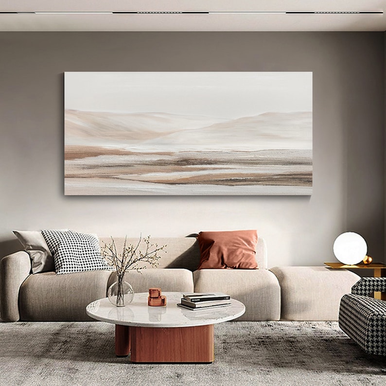 Beige Landscape Abstract Art Beige Abstract Painting Brown Textured ...