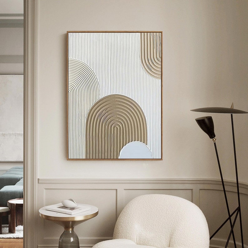 Beige Arch Wall Art Beige Painting Beige Textured Wall Art - Etsy