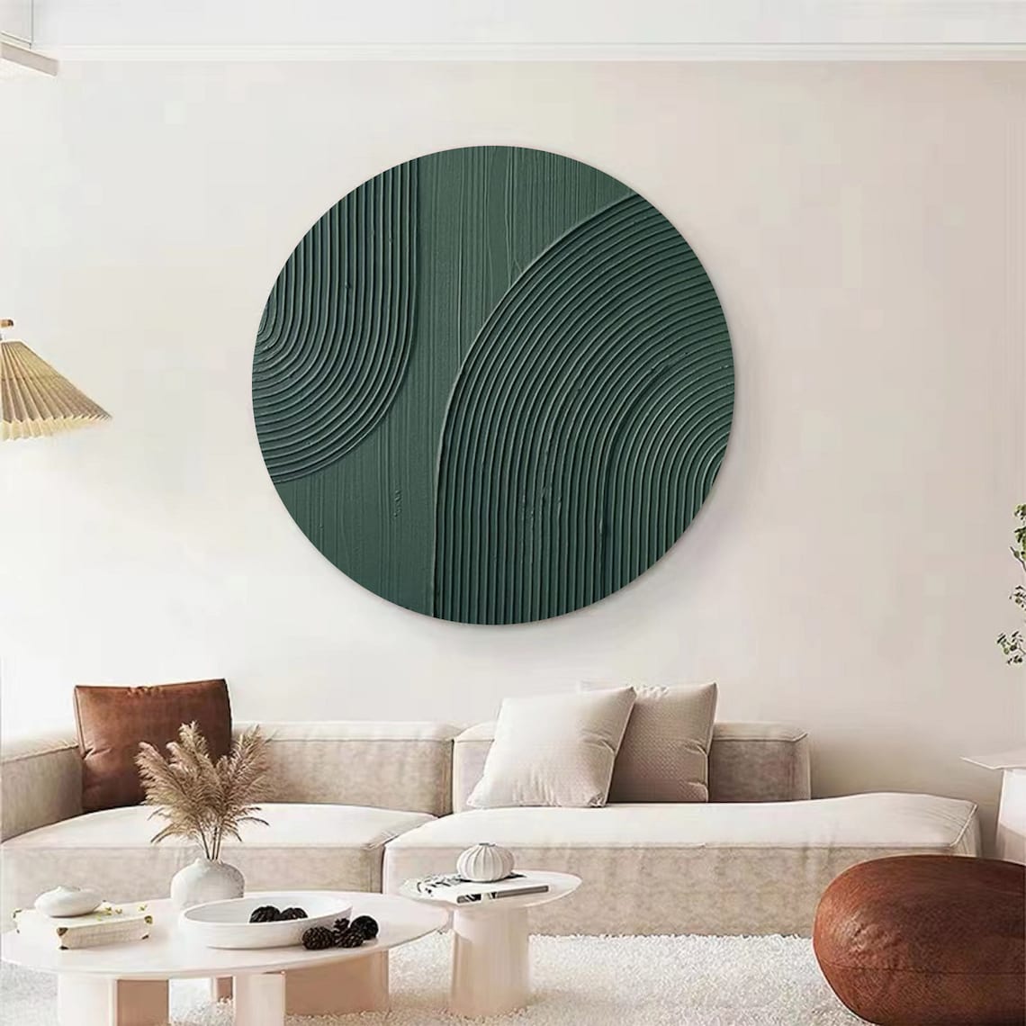 Green Circle Canvas Art Green Circle Minimalist Art Green Textured Wall ...