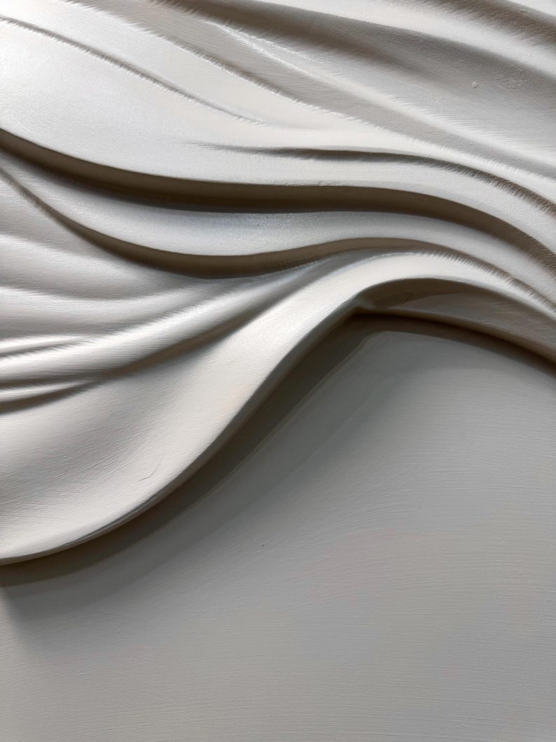 Hand-painted Wood Carving Wall Art: Abstract 3D Textured Sculpture - Etsy