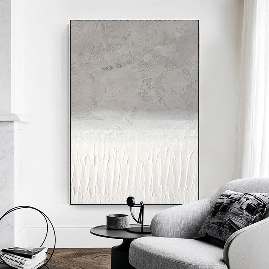 Grey and White Abstract Art Grey and White Wall Art Grey and - Etsy