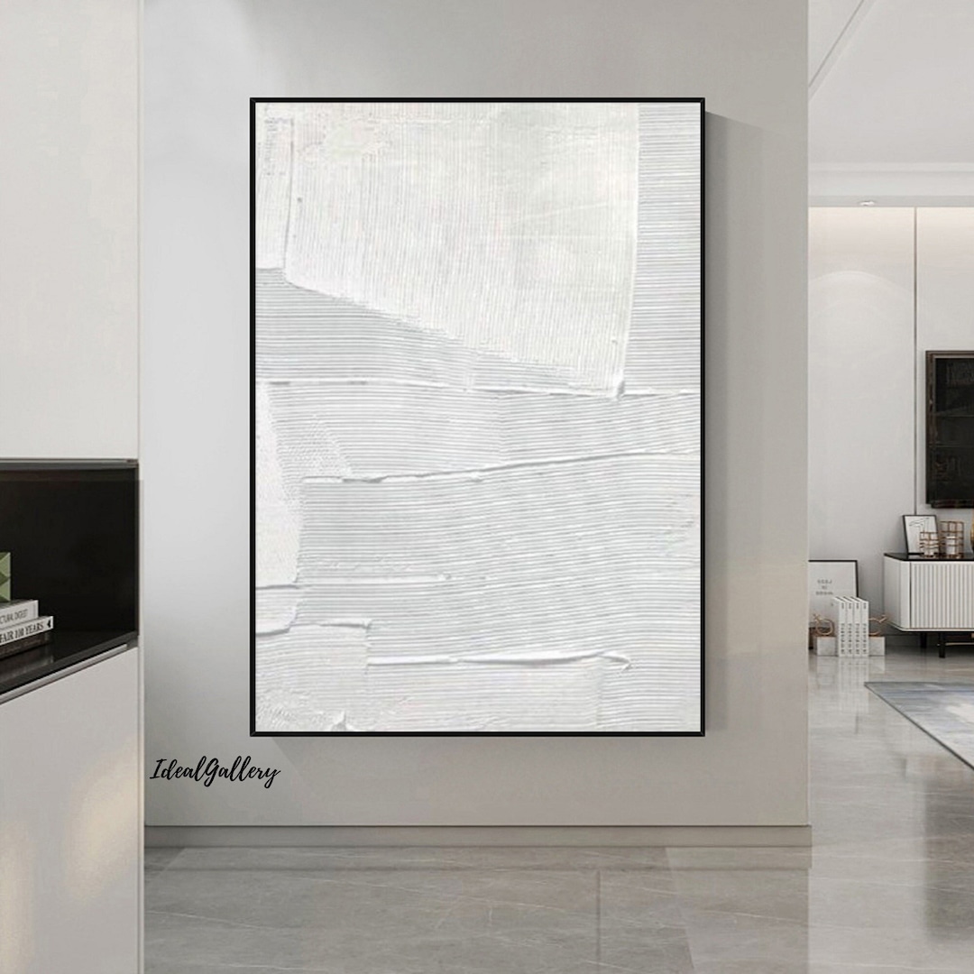 White Plaster Art Plaster Art on Canvas White Minimalist Painting White ...