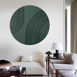 Green Circle Canvas Art Green Circle Minimalist Art Green Textured Wall ...