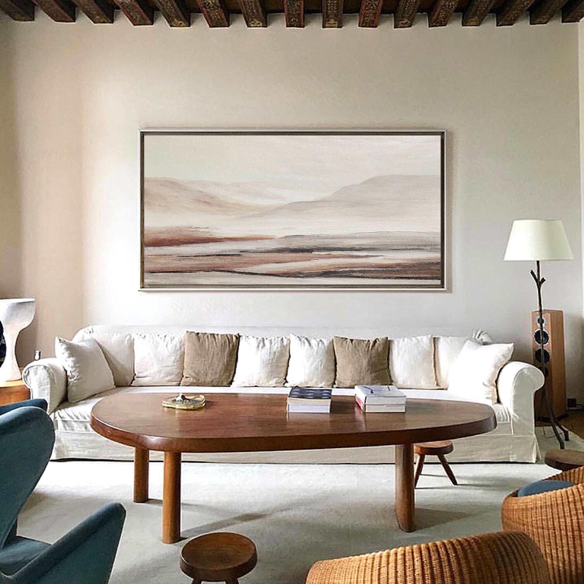 Beige Landscape Abstract Art Beige Abstract Painting Brown | Etsy