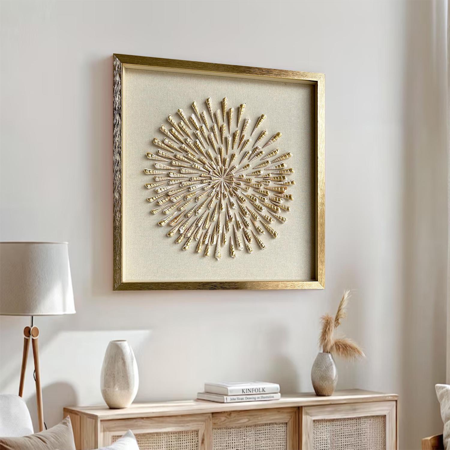 Golden Conch Shell Painting: Coastal Wall Art - Etsy
