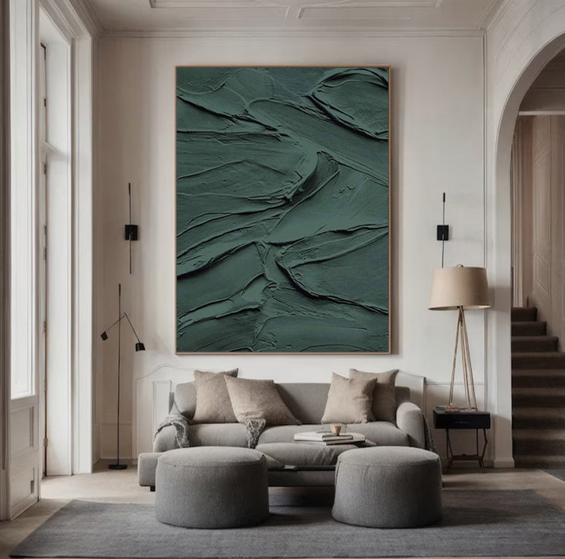 Large Green Wall Decor Large Green Wall Art Large Green Textured Wall ...