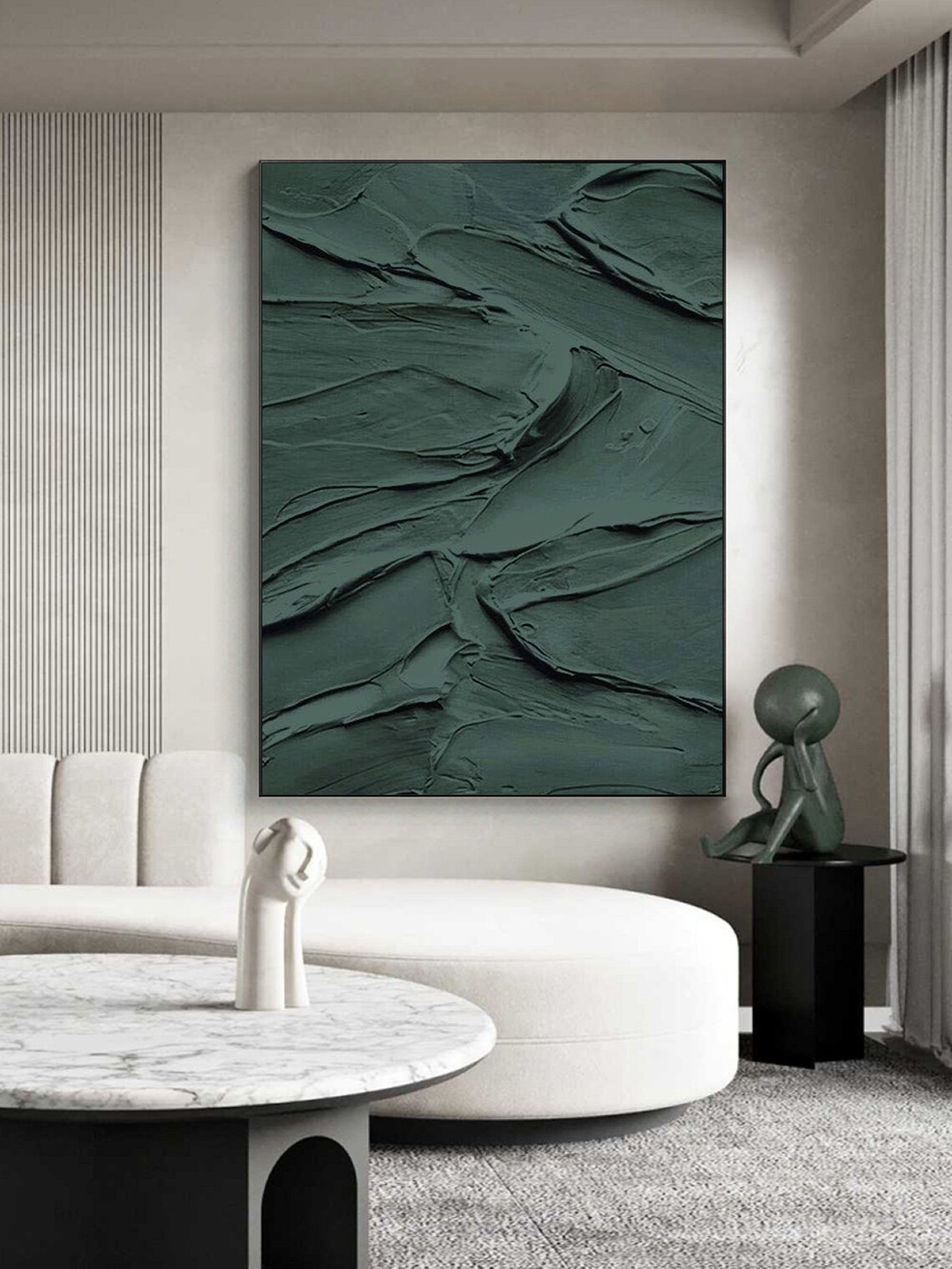 Large Green Wall Decor Large Green Wall Art Large Green Textured Wall ...
