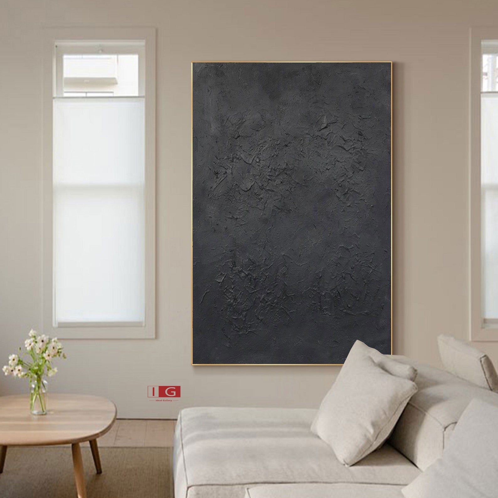 Black Textured Wall Art Black Wall Art Black Abstract Painting - Etsy