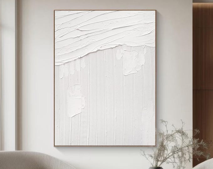 30x40 Large Textured Wall Art, Beige and White Textured Painting, Arches Plaster Art ...