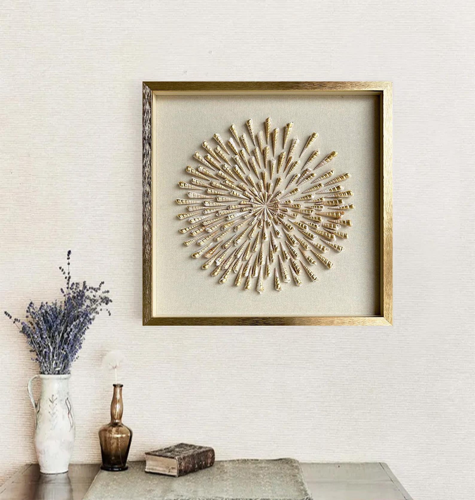 Golden Conch Shell Painting: Coastal Wall Art - Etsy