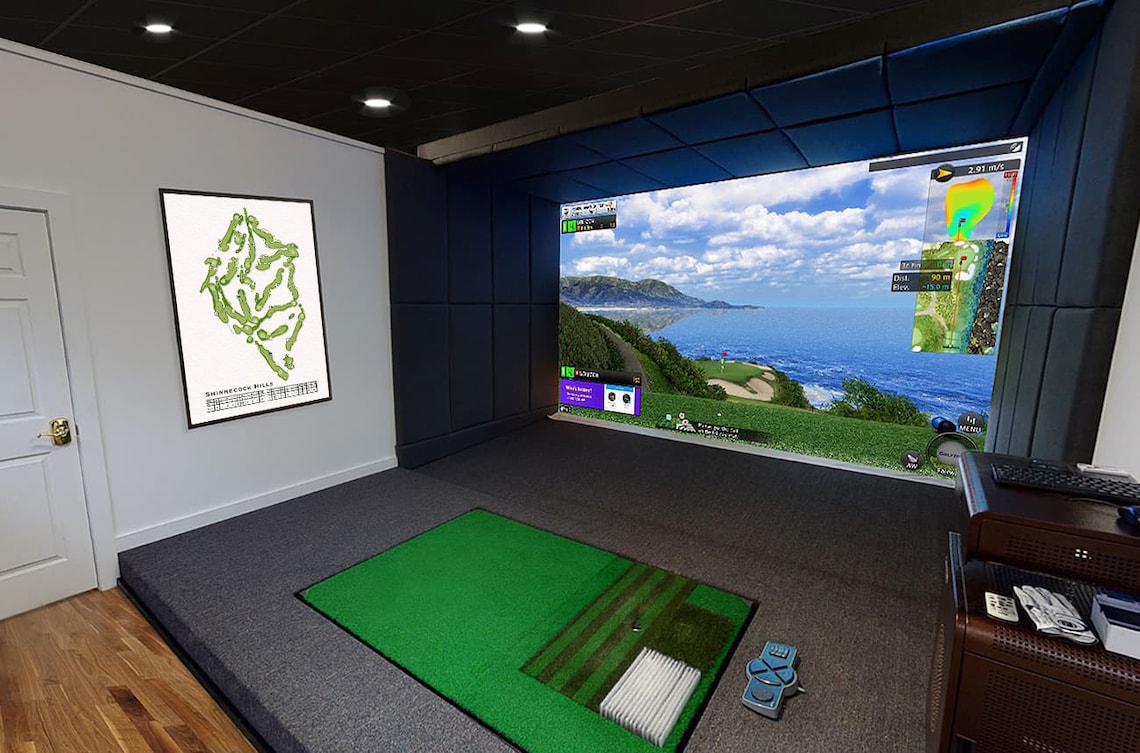 Golf Course Posters Man Cave Golf Simulator Room Office Sport Golf ...