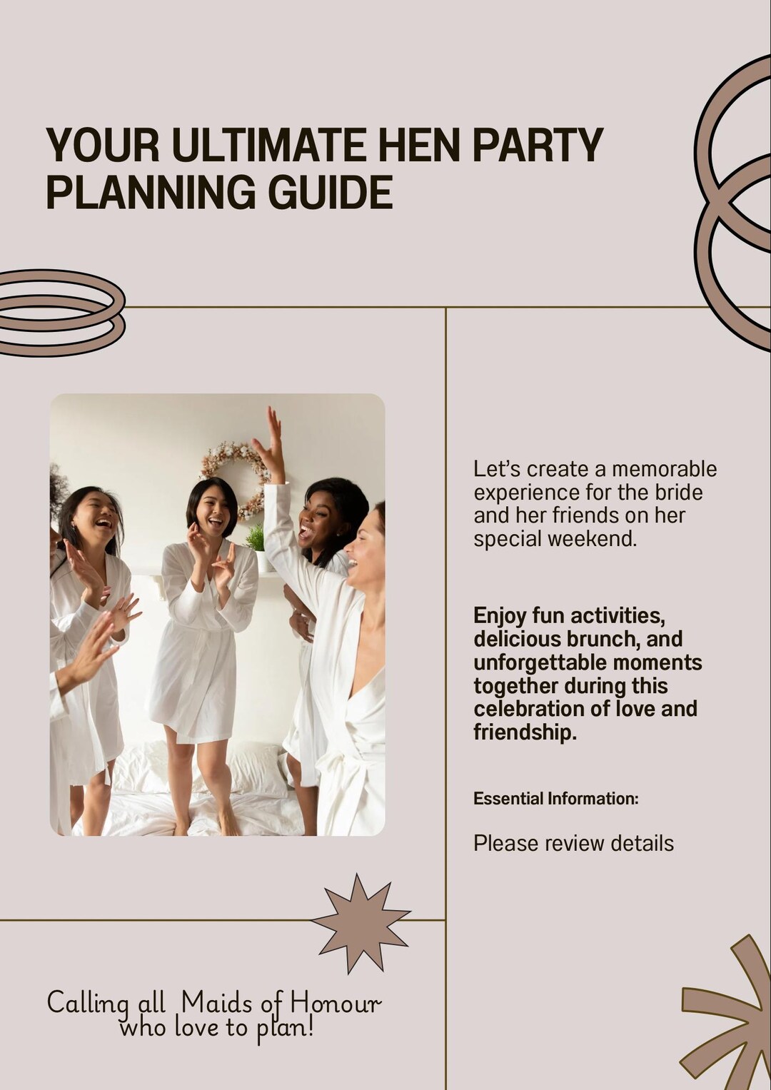 Luxury Hen Party Planner – Editable Canva Template | Stylish ...
