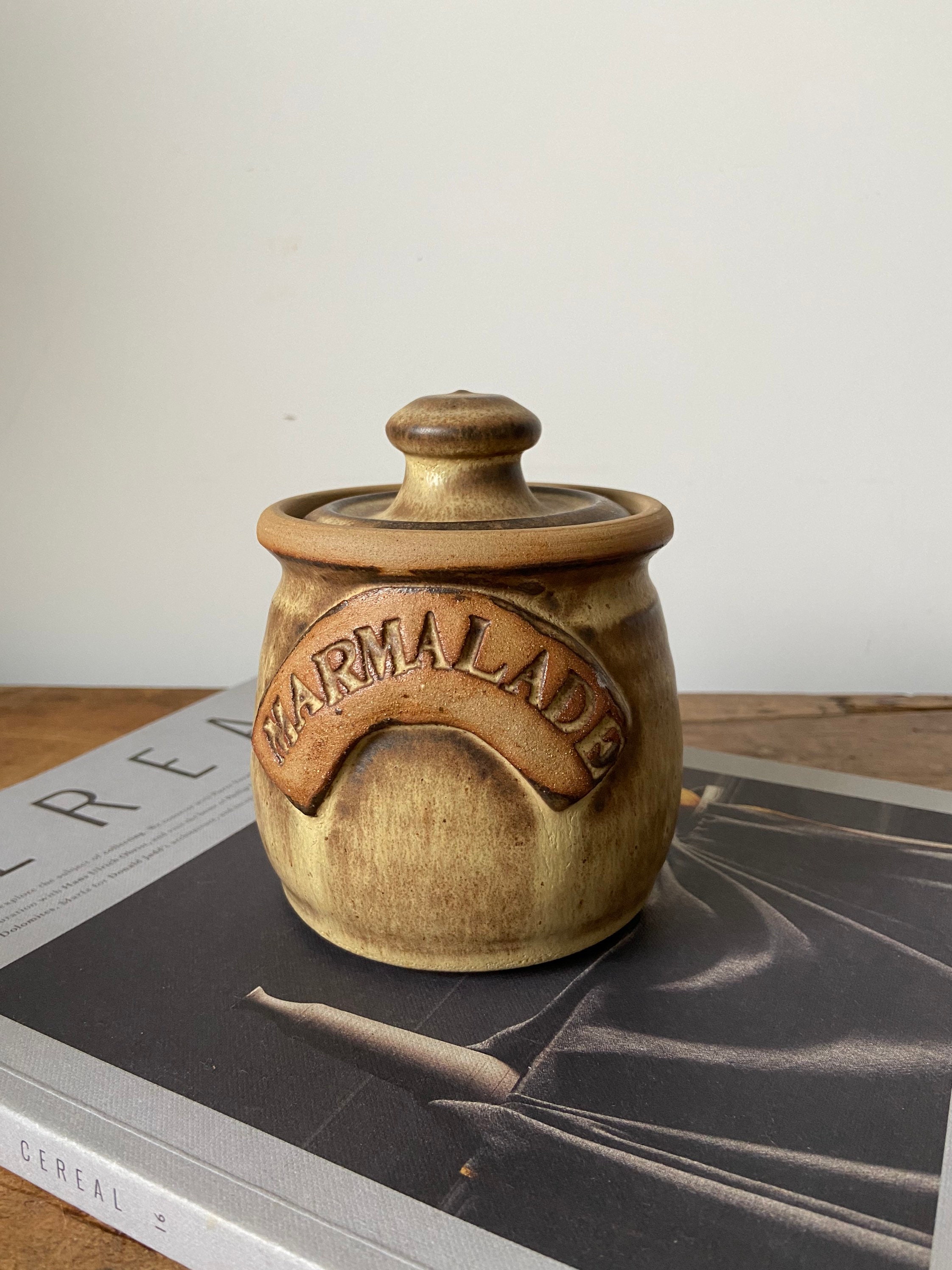 Lovely Vintage Stoneware Marmalade Pot With Lid / Neutral / Boho ...