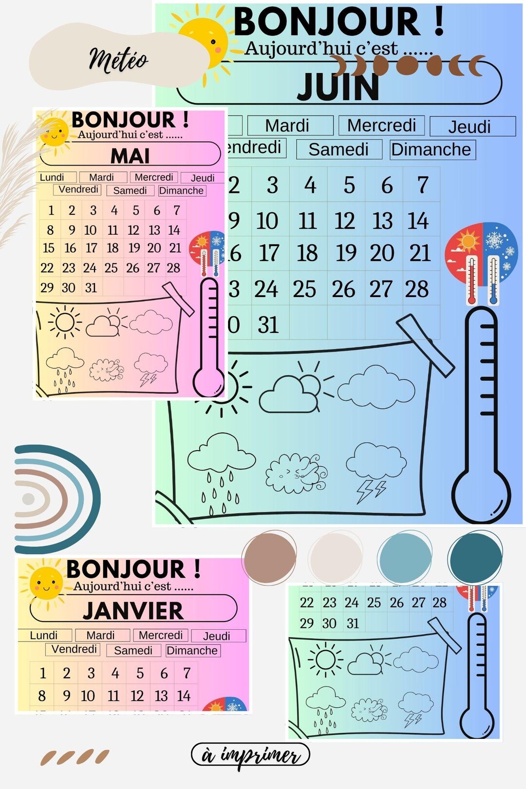 Printable French Weather Reports - Etsy