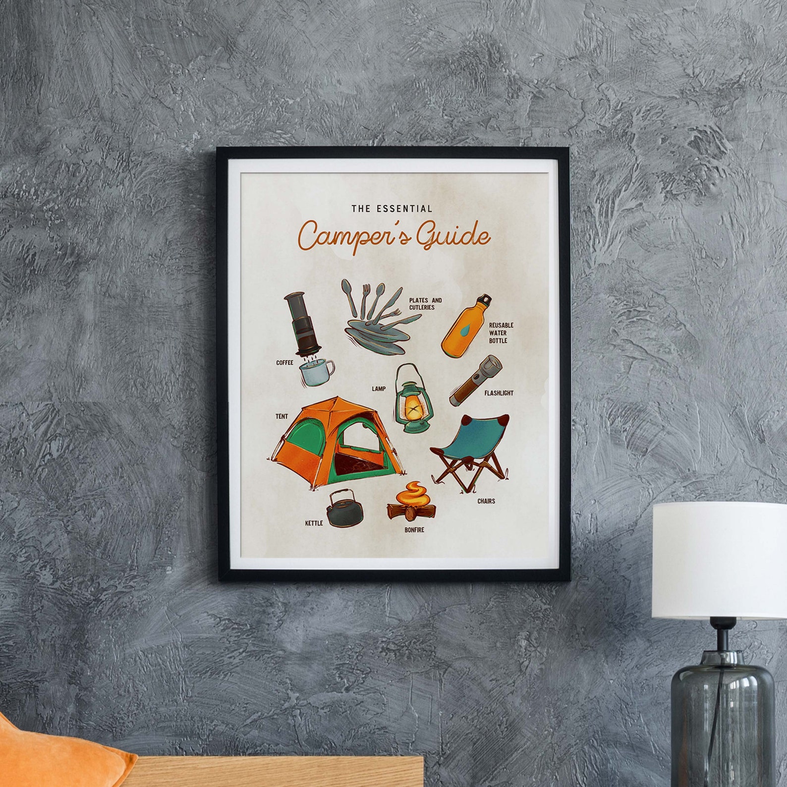 The Essential Camper's Guide Camping Essentials Guide to Camp Poster - Etsy