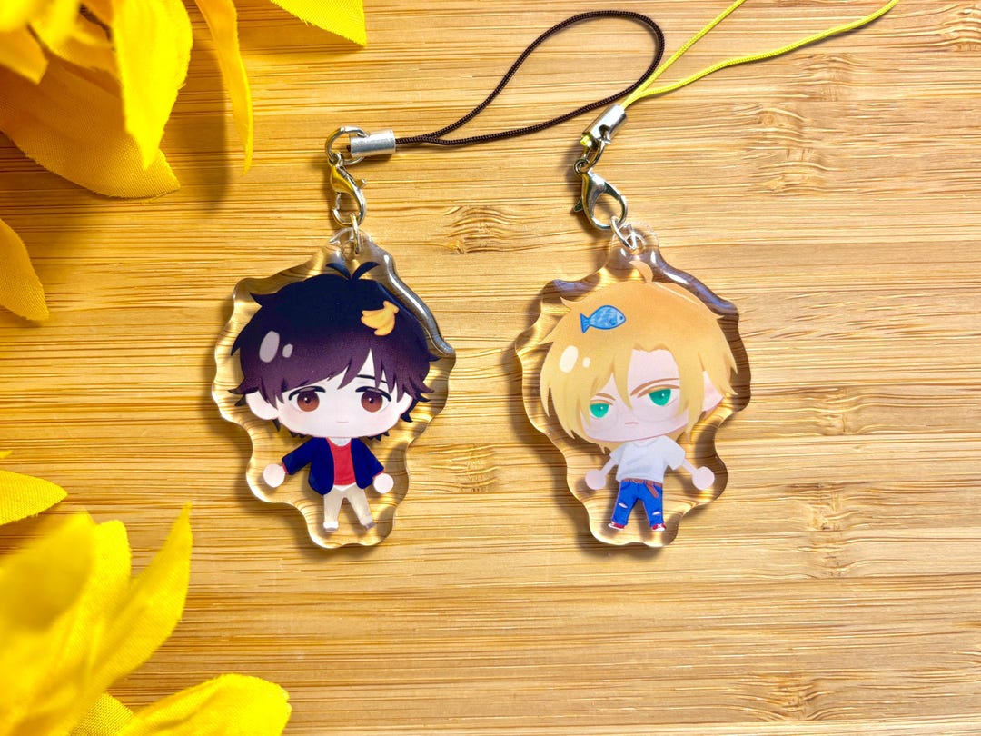 Banana Fish Ash Eiji - Cute Anime Chibi Phone Charms Keychain - Etsy