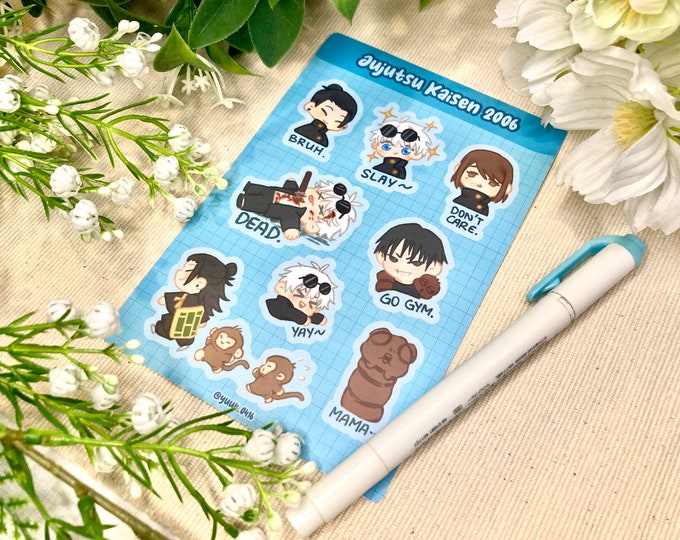 JJK 2006 Gojo Geto Toji Cute Chibi Sticker Sheet 4 X 6 - Etsy