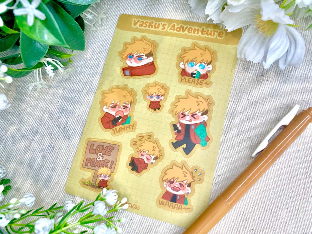 Vashu's Adventure - Trigun Stampede Vash Cute Chibi Sticker Sheet 4" X ...