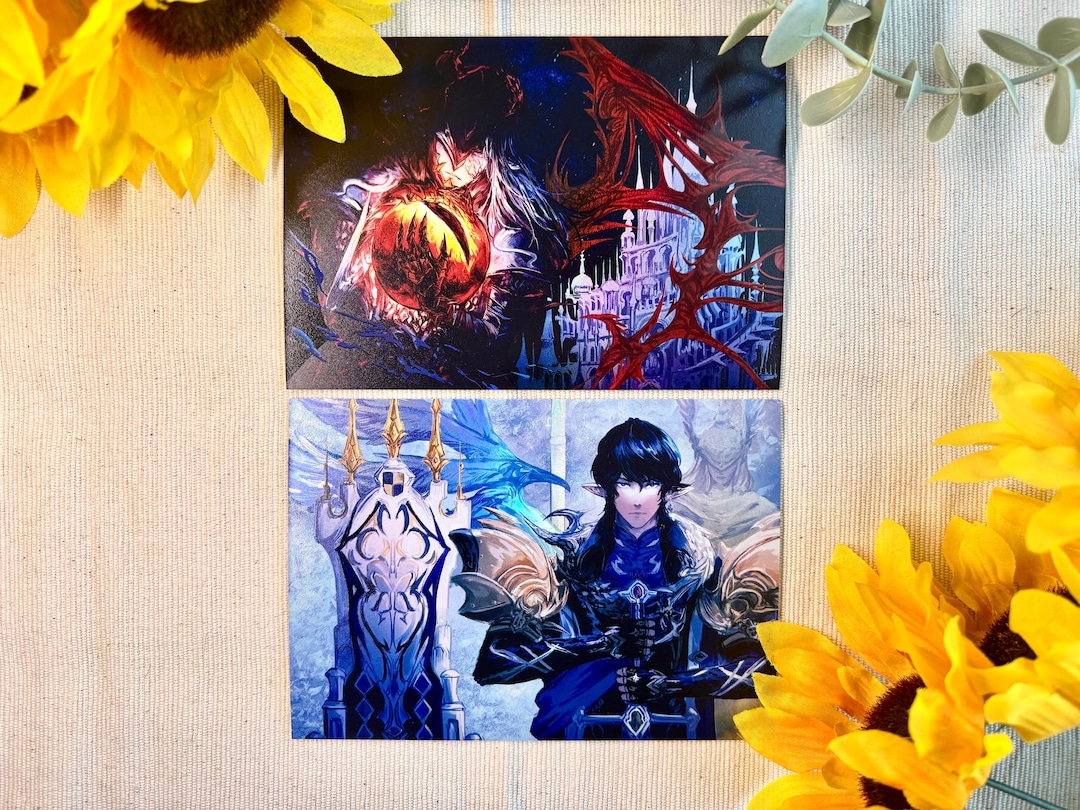 Aymeric and Estinien - FFXIV Anime Boys Holographic Art Print 4"x6" - Etsy