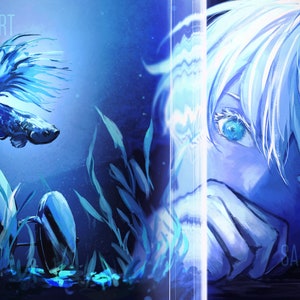 Satosugu Beta Fish - Anime Boys Artprint 11"x17" - Etsy