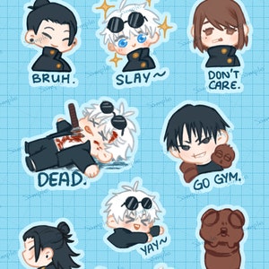 JJK 2006 - Gojo Geto Toji Cute Chibi Sticker Sheet 4" X 6" - Etsy