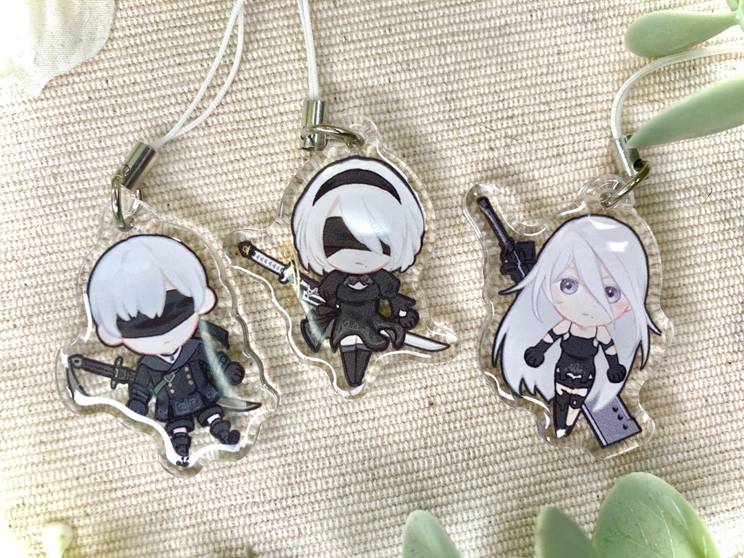 Nier Automata 2B 9S A2 Cute Anime Chibi Phone Charms Keychain - Etsy