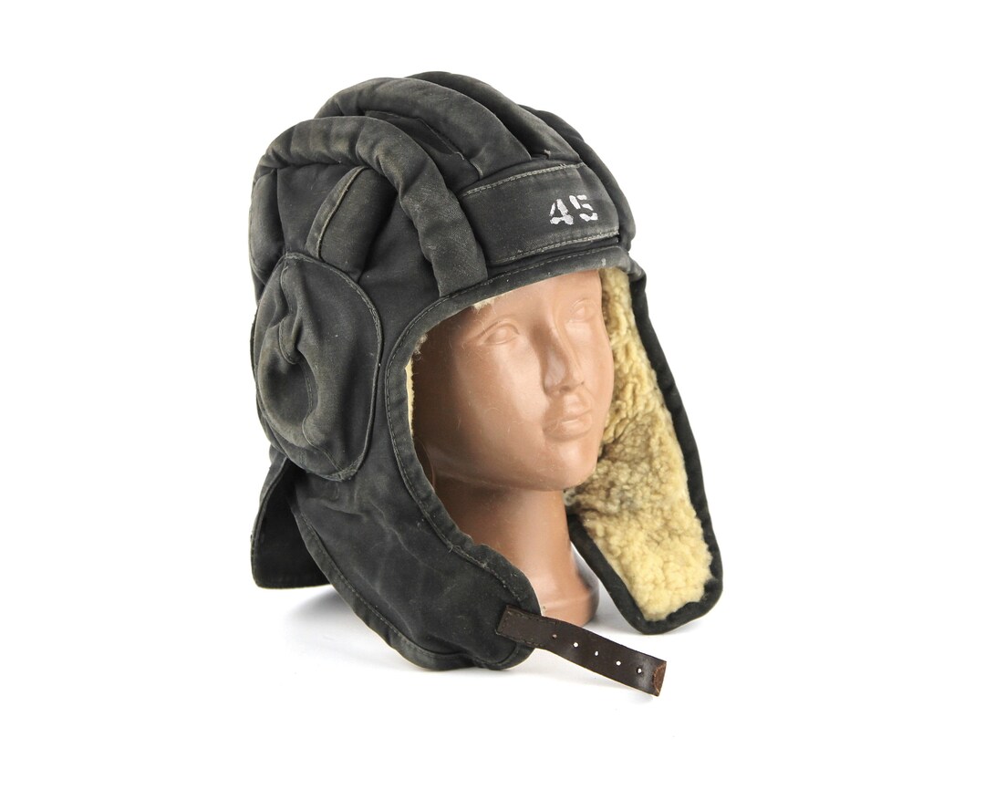 Original Vintage Soviet Union USSR Tanker Tankman Tank Cap Helmet ...