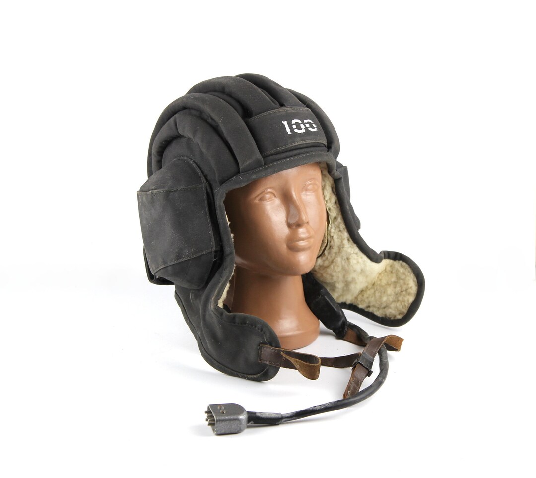 HELMET Original Vintage Soviet Union USSR Tanker Tankman Tank Cap ...