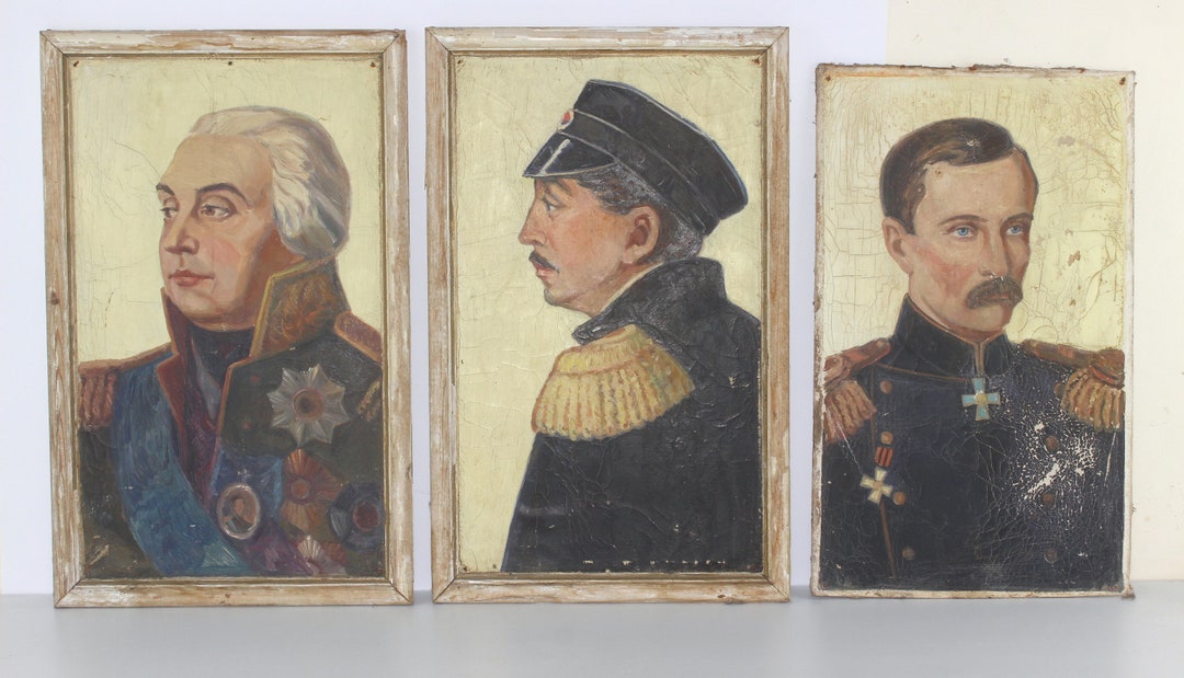 Soviet Vintage Portrait Three Commanders of the Russian Tsarist Army ...