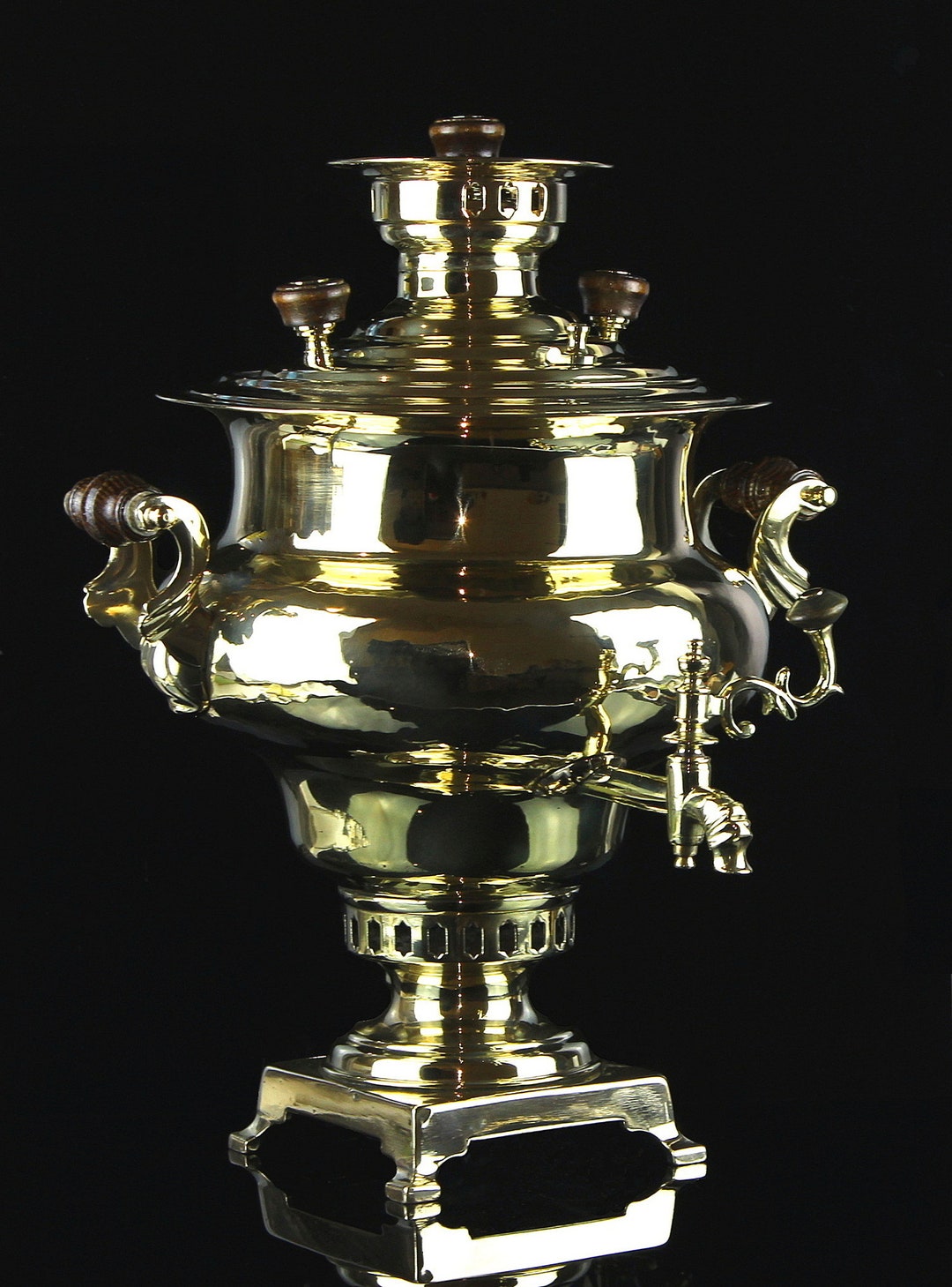 Vintage Samovar on Wood TULA "repa" Fire Samovar 6 Liters Refurbished ...