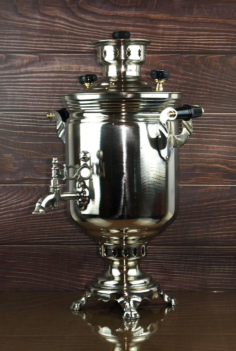 Samovar on Wood Soviet TULA ZSHV Vintage Samovar on Charcoal - Etsy UK