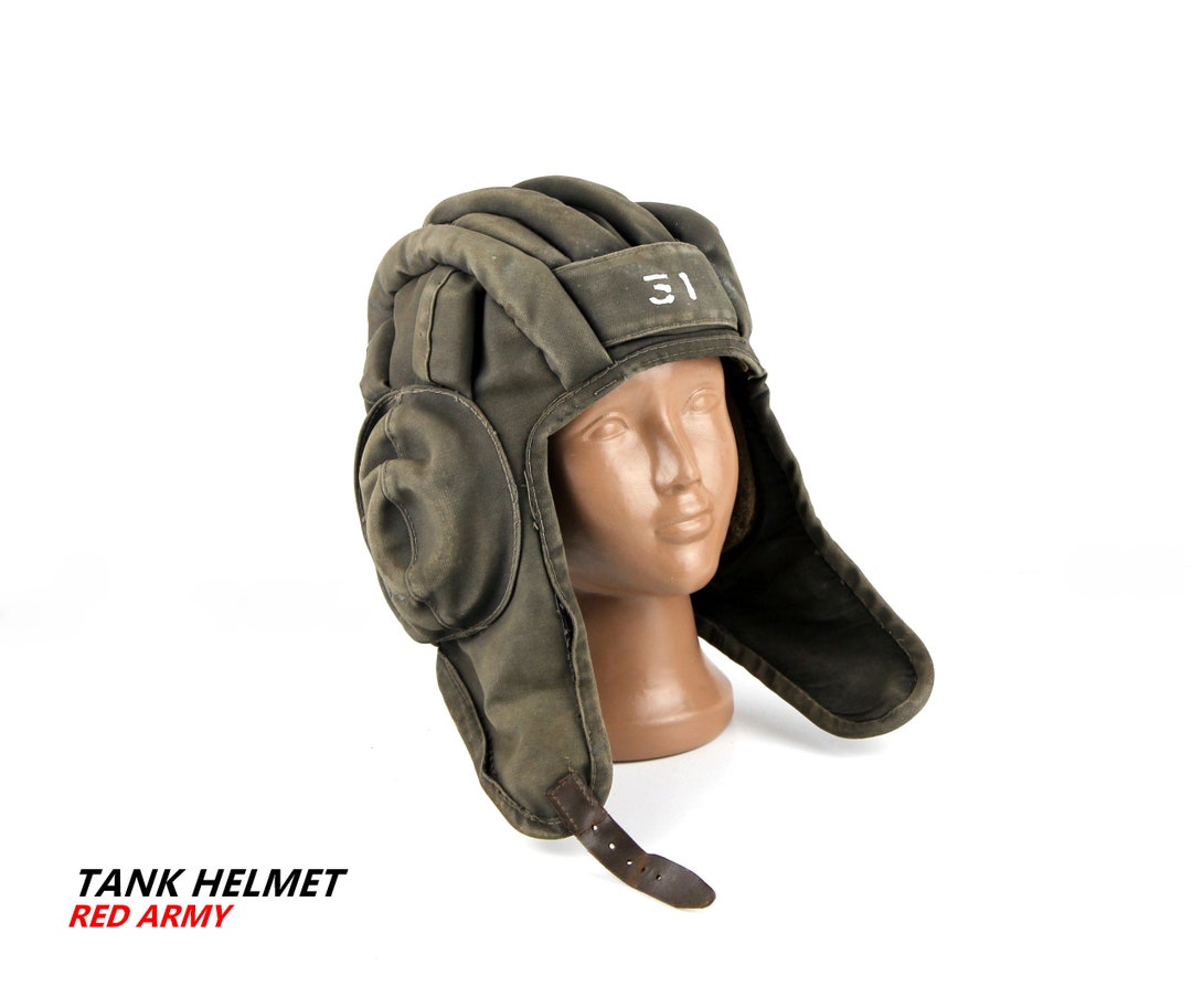 Original Vintage Soviet Union USSR Tanker Tankman Tank Cap HELMET ...