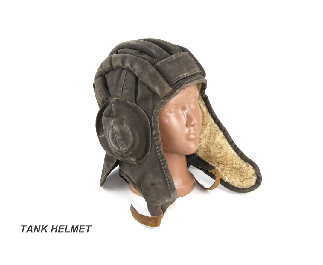 Original Vintage Soviet Union USSR Tanker Tankman Tank Cap HELMET ...
