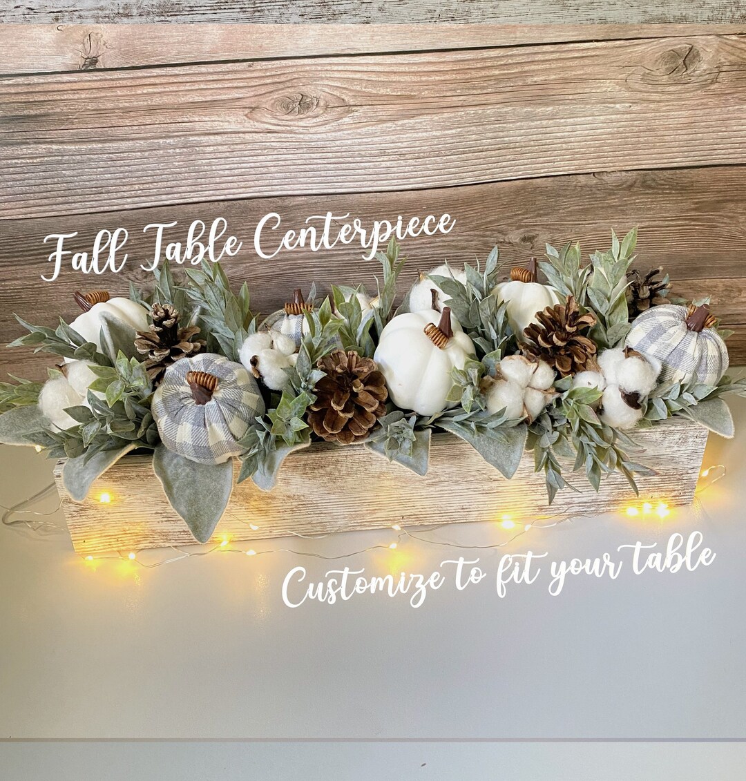 Fall Table Centerpiece: Rustic Farmhouse Buffalo Plaid Decor - Etsy